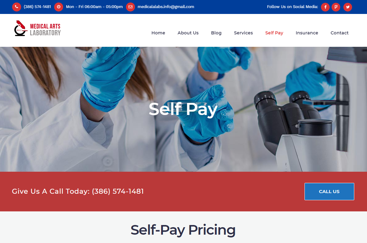 Self Pay | Medical Arts Laboratory: Florida Blood Draw & Test Facility